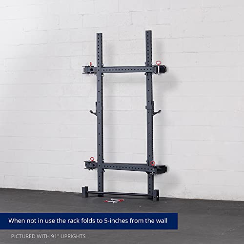 Titan Fitness T-3 Series 82-inch Wall Mounted Folding Power Rack, Space Savings Rack, Folds up to 5†from the Wall