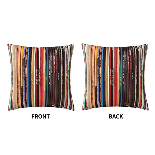 TWSZGD Indie Rock Vinyl Records Pillow Case Decorative Square Throw Pillow Covers Cushion Case Pillowcase for Sofa Couch Bed Chair Car 18x18 Inch/45x45 cm