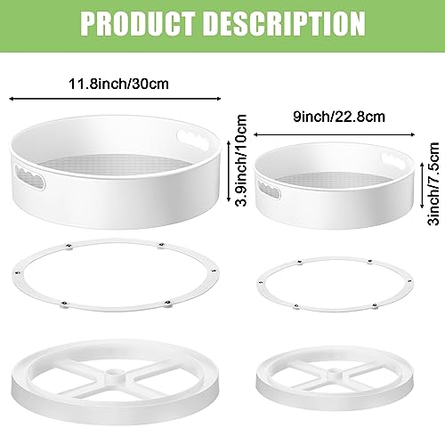 Hsei 6 Pcs Lazy Susan for Table Pantry Turntable Plastic Non Skid Kitchen Organizer 9", 12" Under Sink Turntable Organizer for Cabinet Bathroom Office Fridge Spice Storage Makeup Vanity Countertop