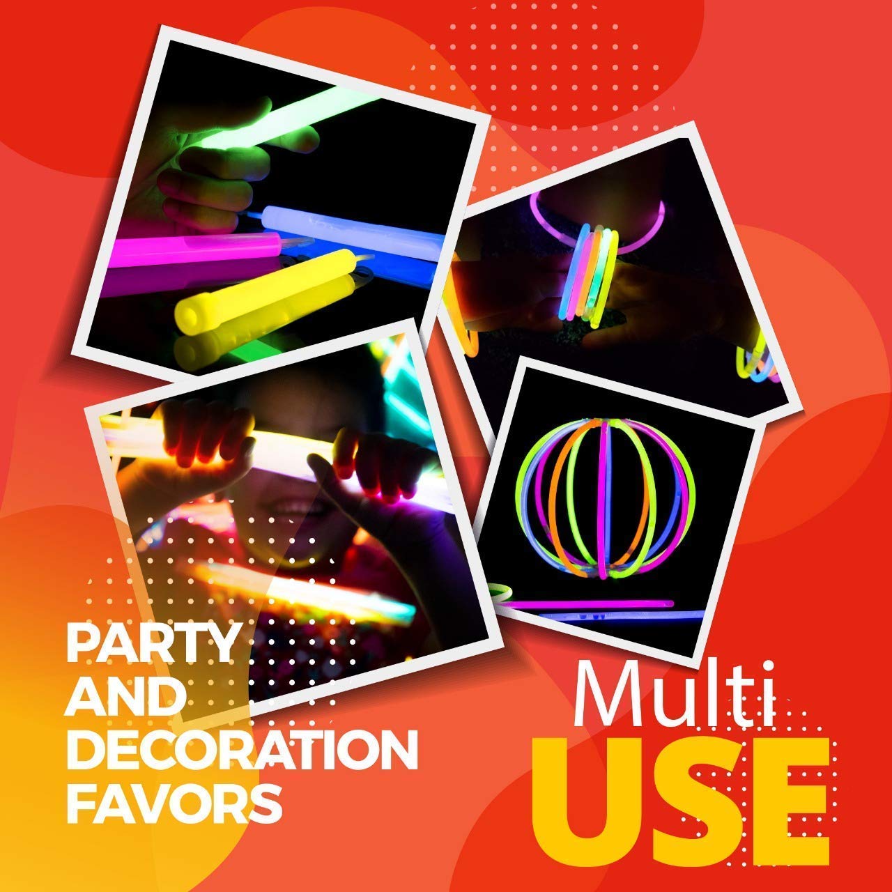 HSGUS 100 Pack Glow Sticks