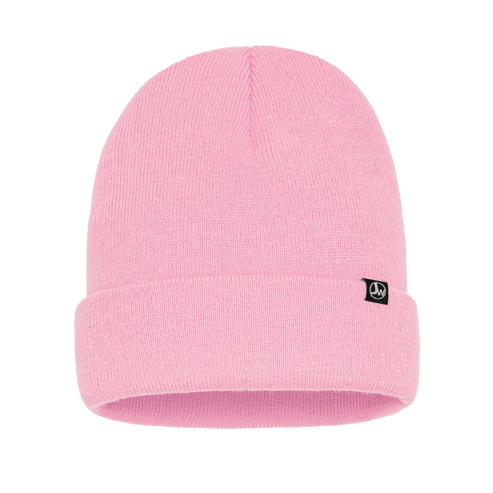 Joywant Knit Beanie Hats for Men Slouchy Acrylic Guys Women Winter Hat Skull Caps All Season Cuffed Unisex Beanies (Pink)