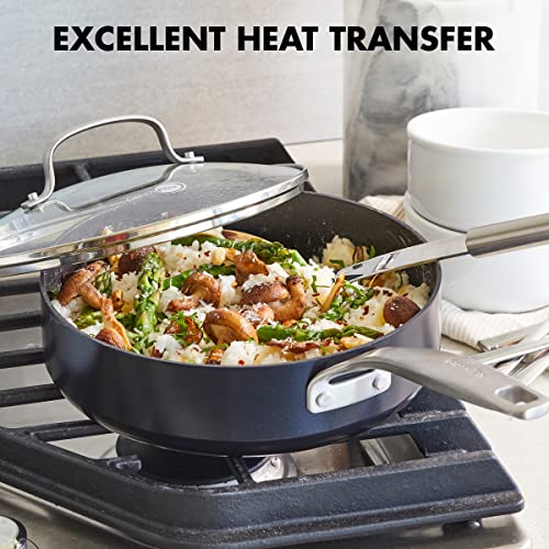 GreenPan SearSmart Hard Anodized Healthy Ceramic Nonstick 10 Piece Cookware Pots and Pans Set, PFAS-Free, Textured Surface, Dishwasher Safe, Oven Safe, Black