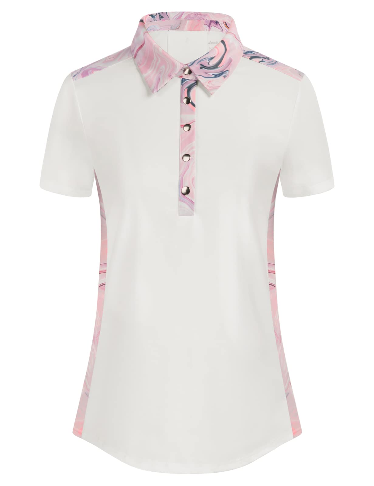 JACK SMITH Womens Sports Polo Shirts Short Sleeve Quick Dry Lightweight Print Golf Apparel Medium