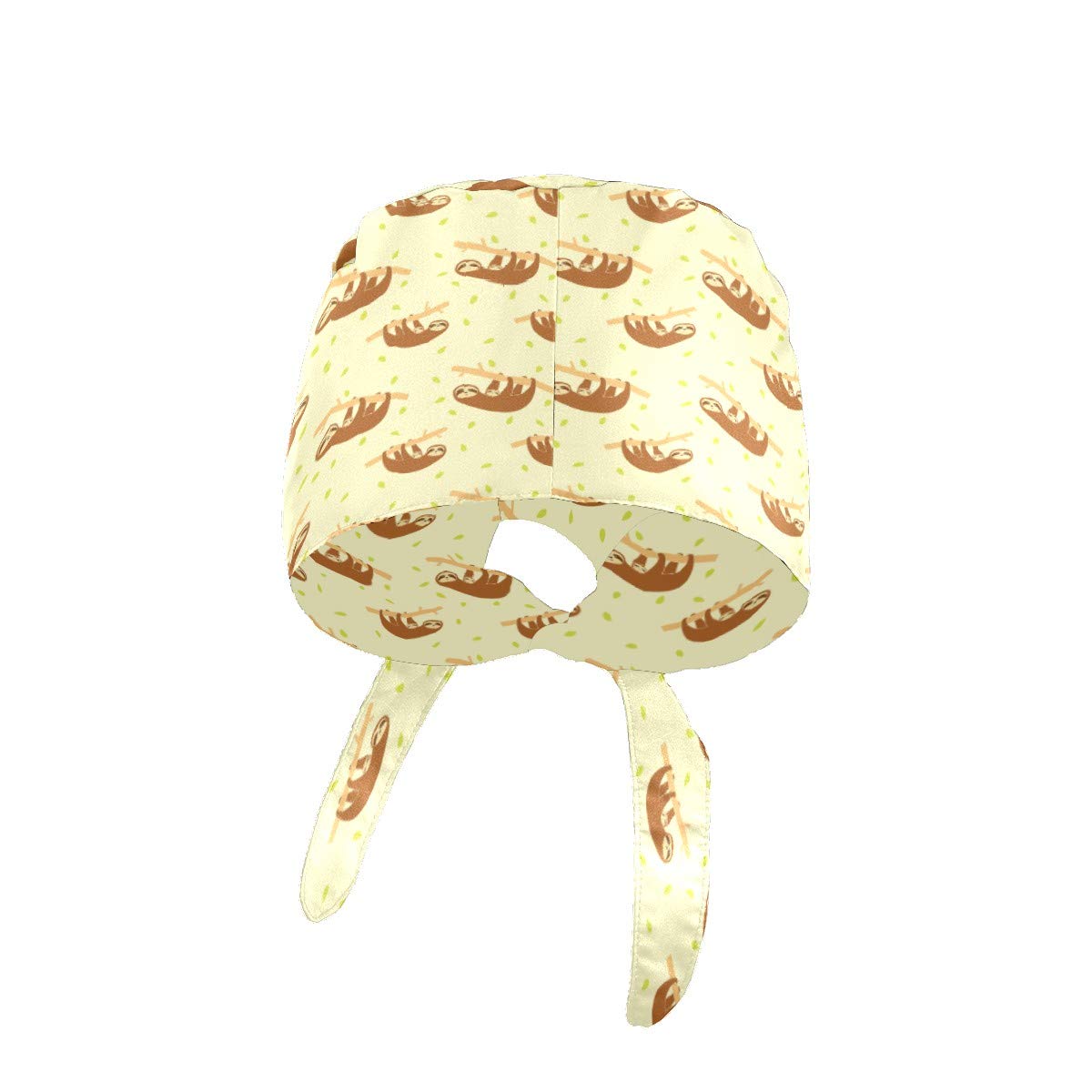 Gourd-Shaped Working Caps with Upgrade Sweatband Adjustable Hats Working Cap with Button Cartoon Sloth Pattern-01 Unisex Head Cover