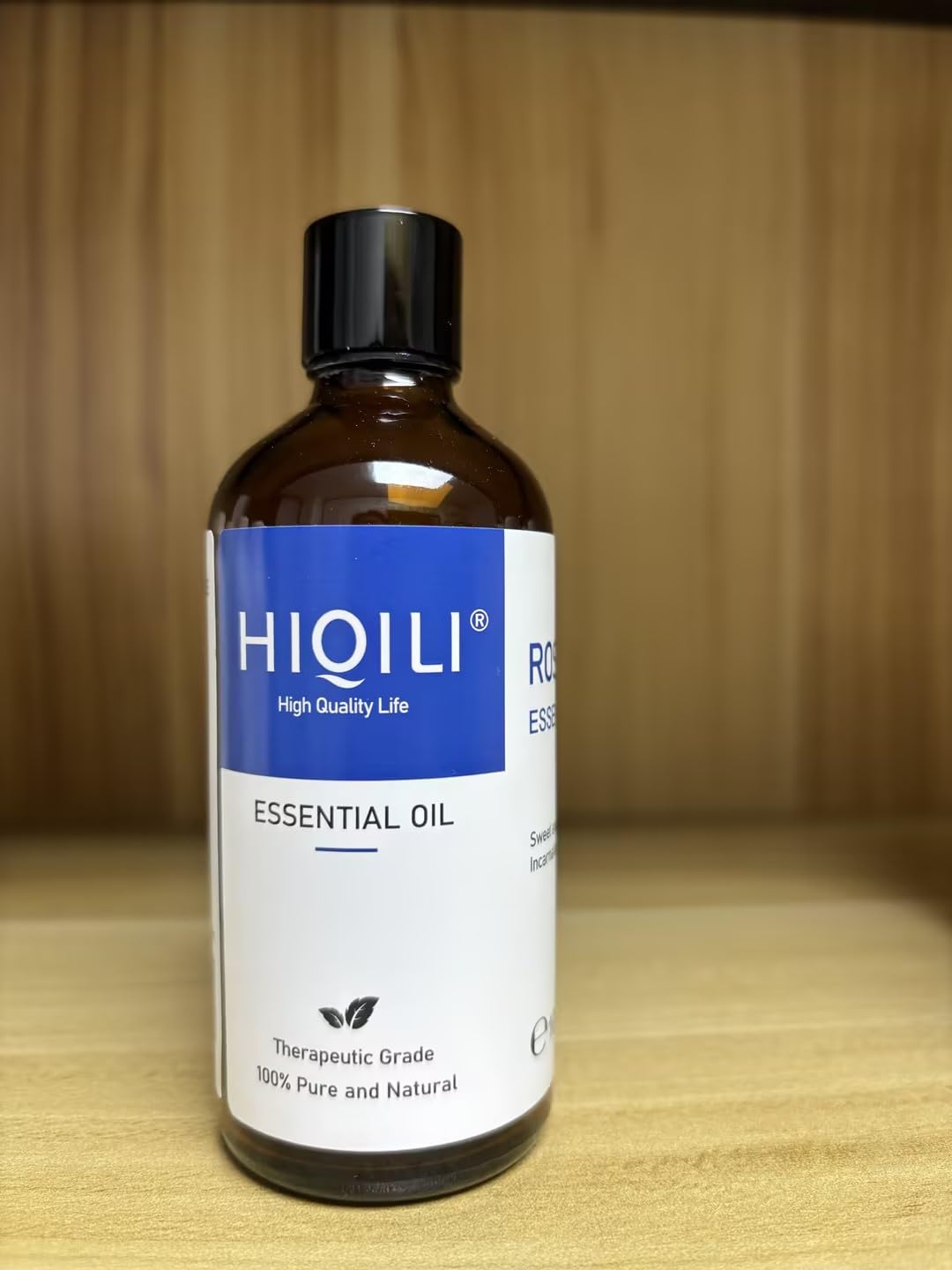HIQILI Rose Essential Oil 3.38 Fl Oz, 100% Pure Natural for Aromatherapy, Diffuser, Skin Care, Massage, Includes Premium Quality Glass Dropper