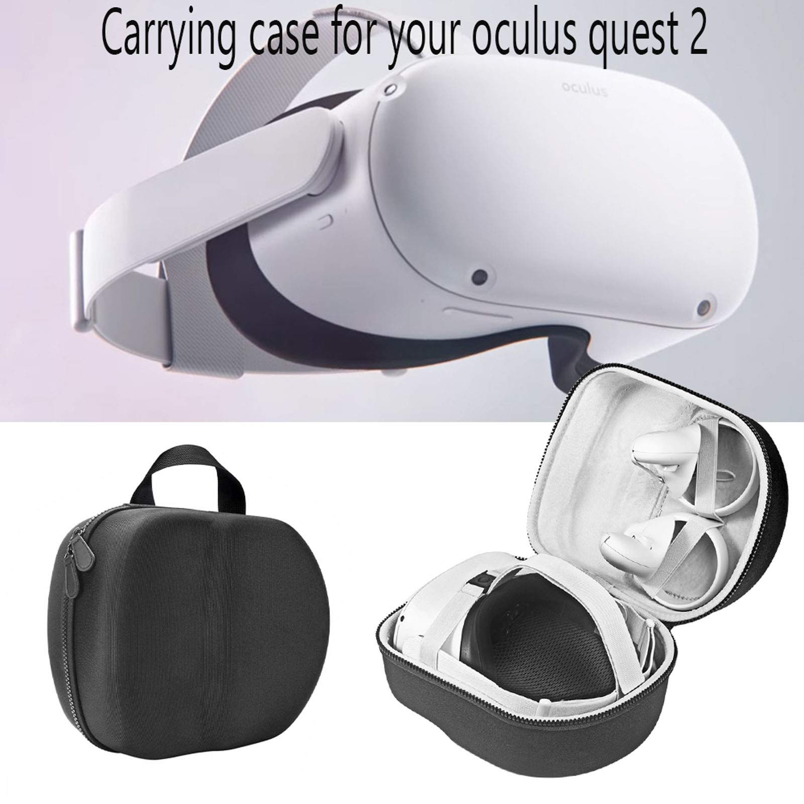 houyifeiqinhu Hard Protective Cover Storage Bag Carrying Case for -Oculus Quest 2 VR Headset Quest 2 VR Headset Bag Gray, 24.5x20x14cm