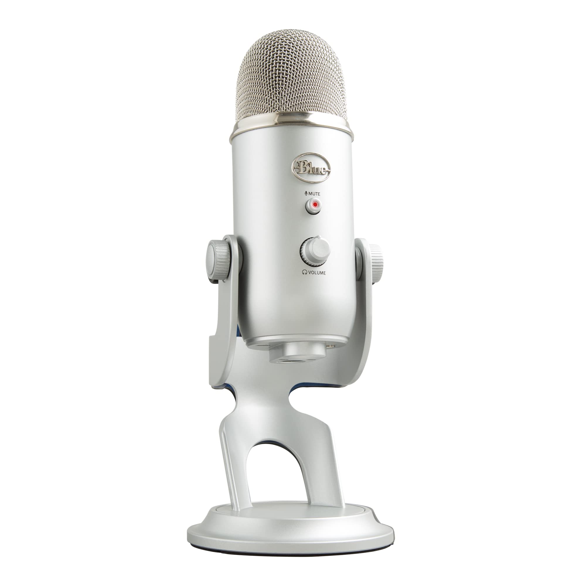 Logitech for Creators Blue Yeti USB Microphone for PC, Podcast, Gaming, Streaming - 4 Pickup Pattern, Plug and Play Condenser Computer Mic, Silver with Signature Series EVA Waterproof Travel Case