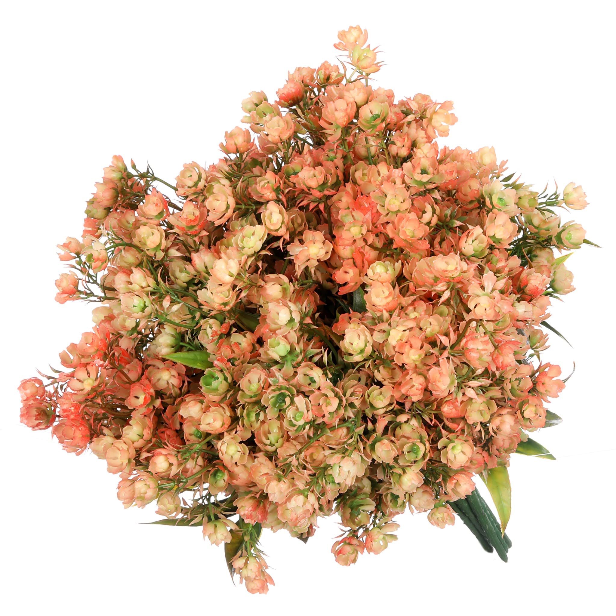 Grand Verde Plastic Flowers Artificial Bouquets Faux Wildflowers 12.8β Short Stems, Cemetery Grave Outdoor Balcony Decoration Bulk, 10pcs (Orange)
