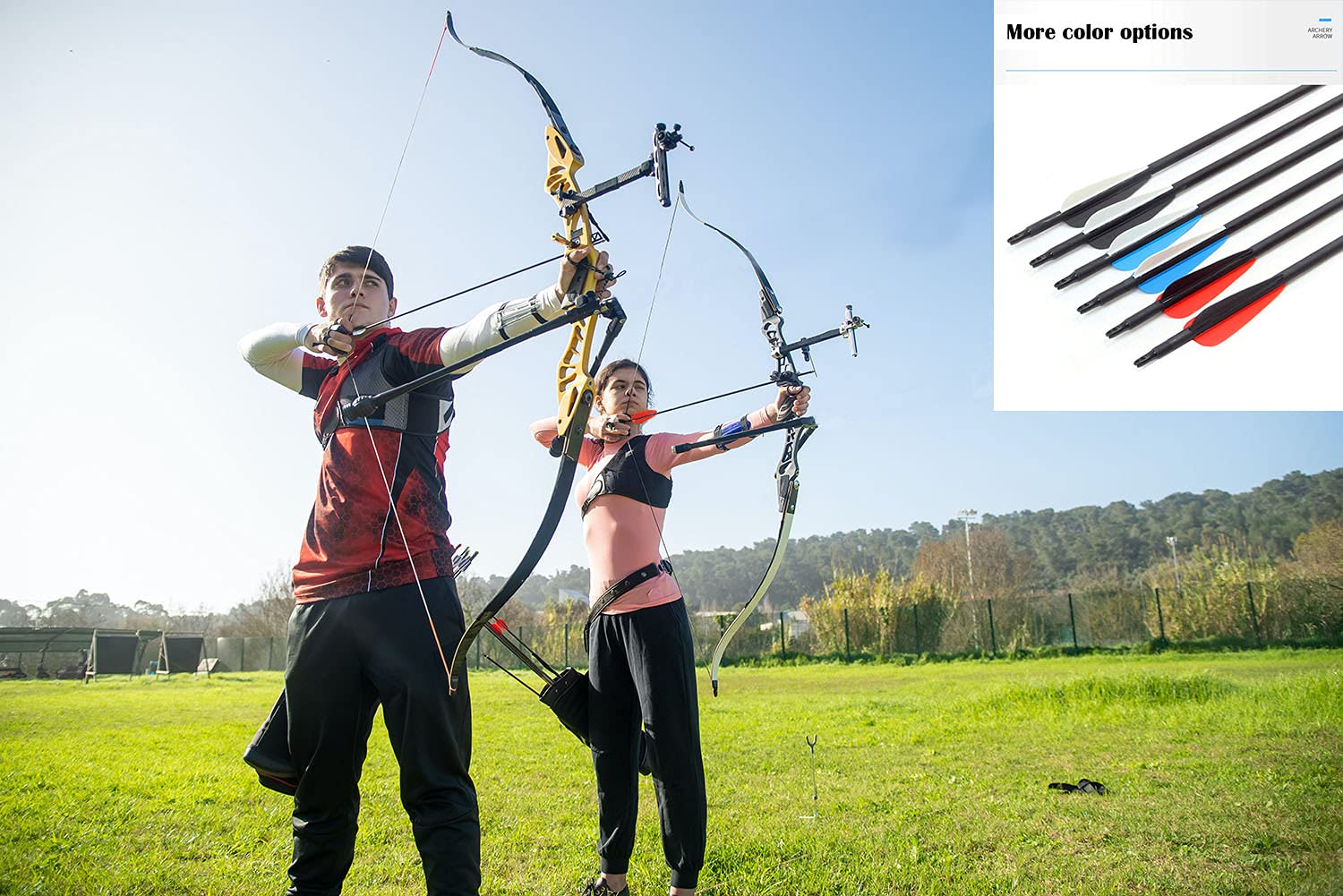 Gpoizmo 30 Inch Carbon Fiber Hunting Archery Arrows Target for Compound Bows& Recurve Bows with Removable Tips to Improve Practice Tips for Arrows