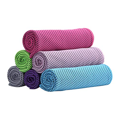 Hauni 6 Packs Cooling Towel,Ice Towel,Cool Towel,Chilly Towel for Sports,Yoga,Neck,Golf,Workout,Gym,Fitness,Travel,Camping