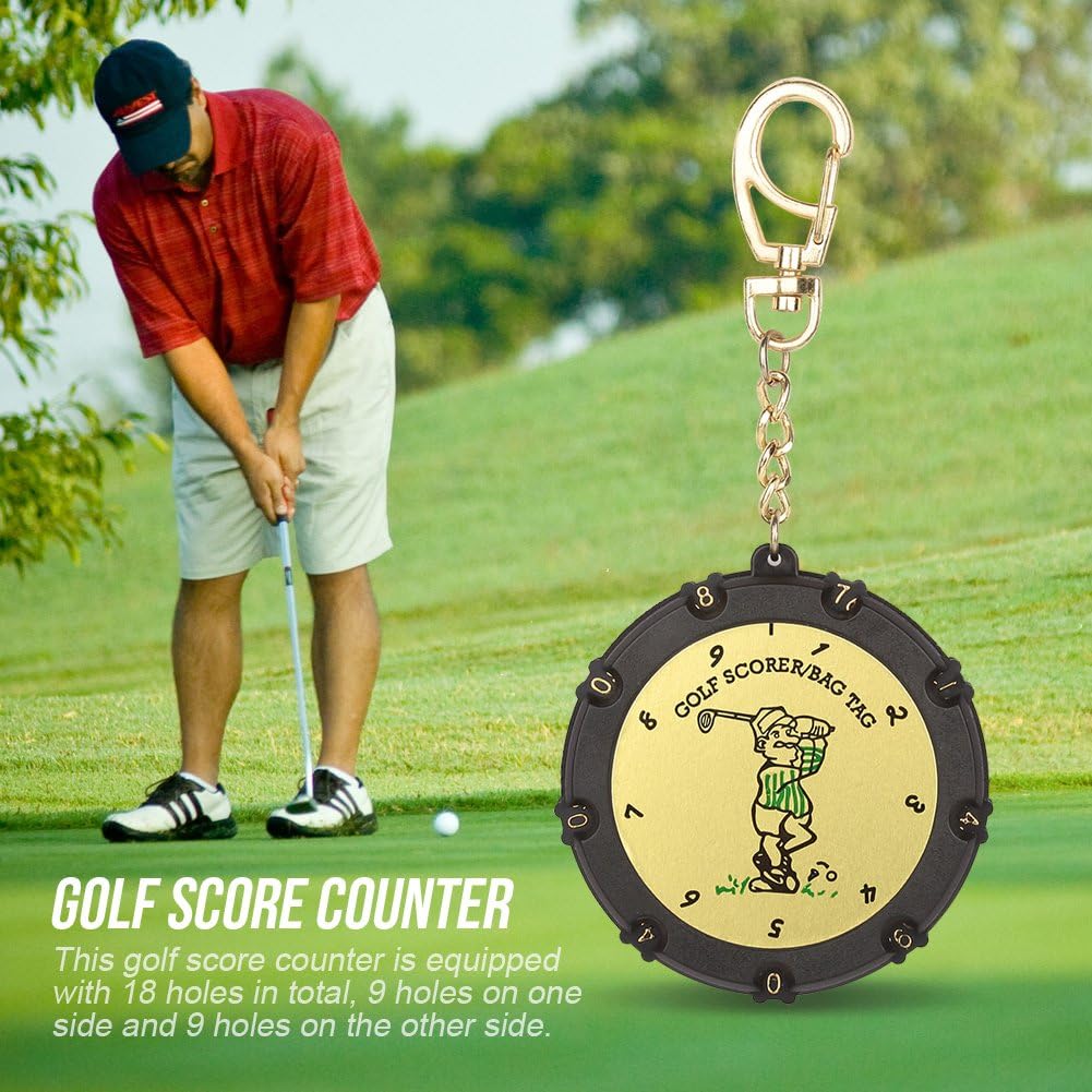 Golf Score Counter 18 Holes Tally Counter Hand Held Clicker Digit Counter Golf Numbers Clicker with Clip Keychain for Golf Accessory