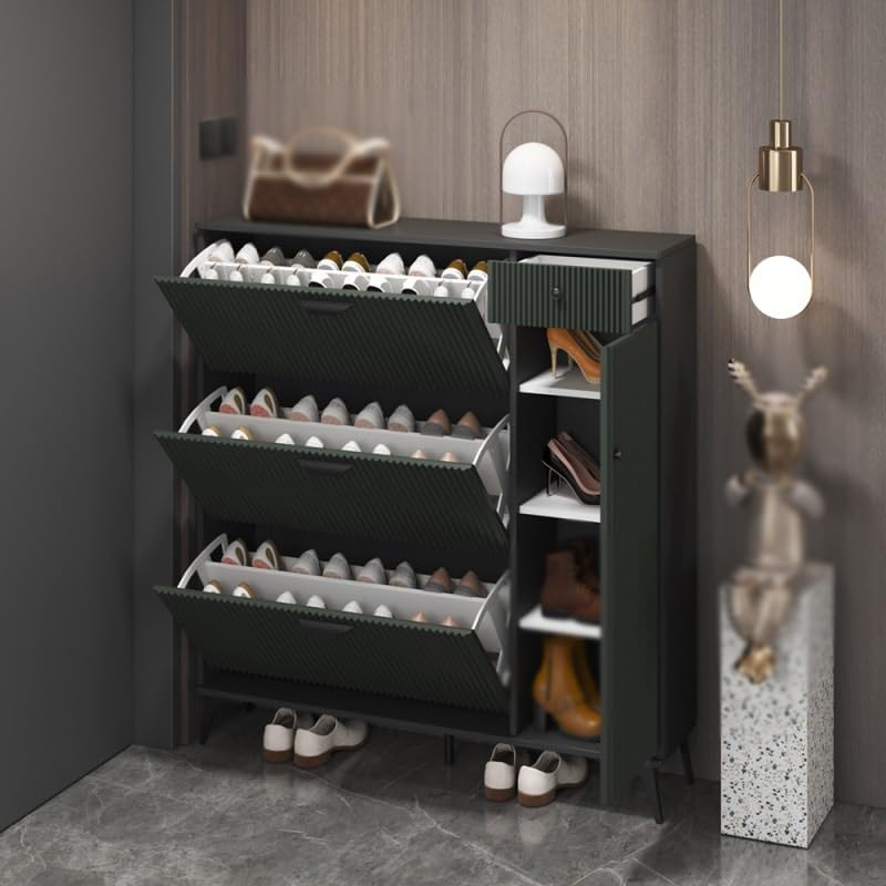 HALOU Foyer Storage Storage Shoe Cabinet -Thin Shoe Cabinet Tipping Bucket Storage Cabinet Large Capacity