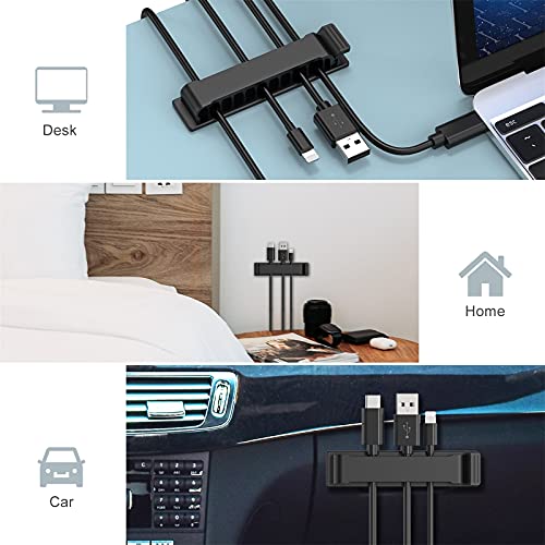 Network Storage Self-Adhesive Cable Buckle Nail Cable Holder Cable Clamp Cable Data Wall Usbhub3.0 Powe 7 Port (Black, One Size)