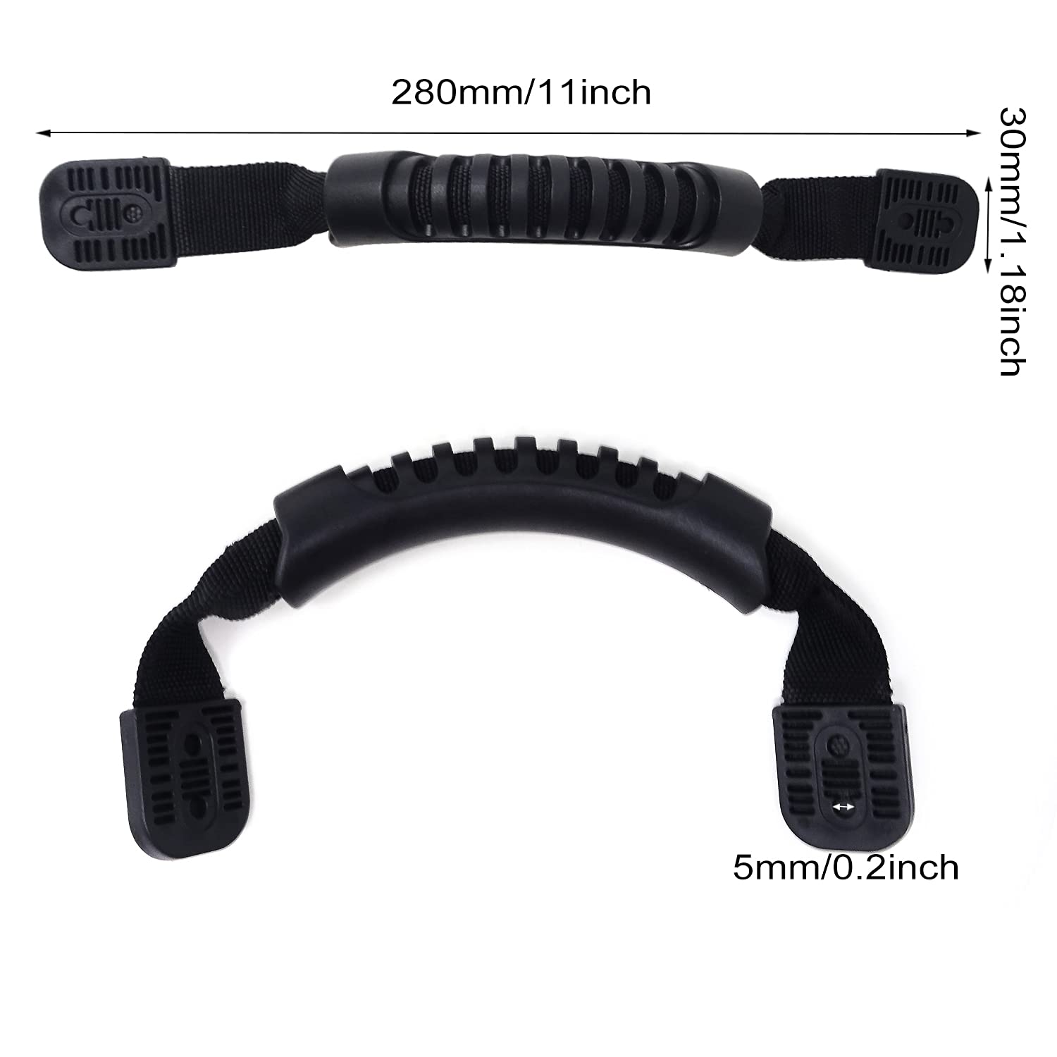 HONBAY 2PCS Kayak Carry Handles Universal Carry Grab Handle Canoe Boat Side Mount Carry Handles with Single Hole Round Base for Ocean Perception Water Outdoor Sport (11")