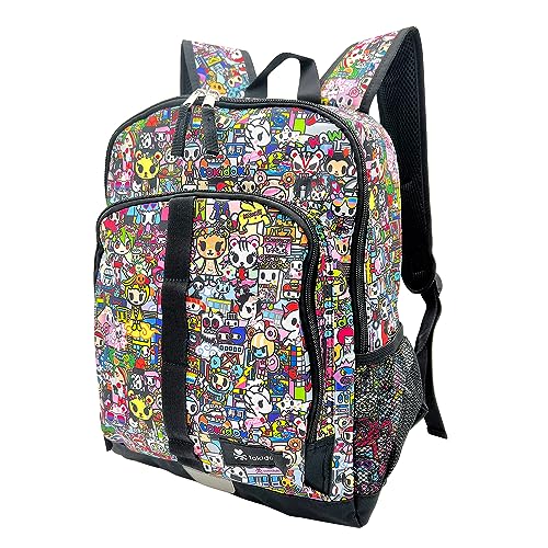 Tokidoki All- Stars Basic Sports Backpack Dual-Zippered Multi-Purpose Bag, [2] Padded Shoulder Straps and [2] Mesh Water Bottle Pockets