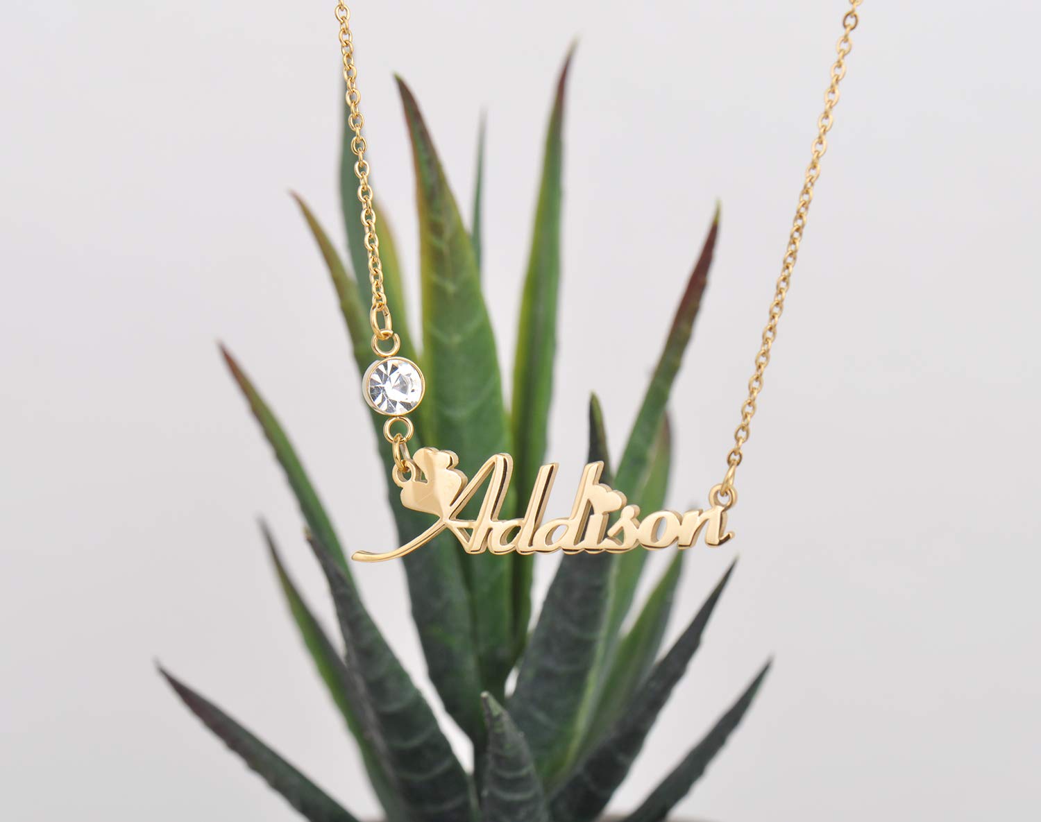 HUAN XUN Custom Any Name Hadassah Necklaces Birthstone Pendant