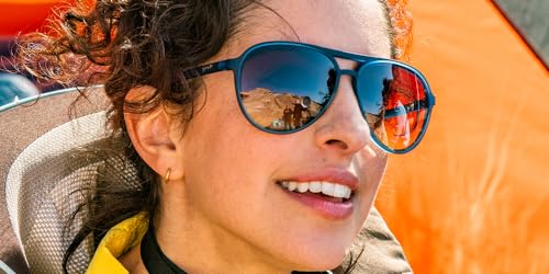 Goodr Frequent Skymall Shoppers Blue Aviator Running Sunglasses, Glare Reducing Blue Polarized Gradient Lenses, UV400 Protection Block, Frame Constructed to Eliminate Slip & Bounce, Large