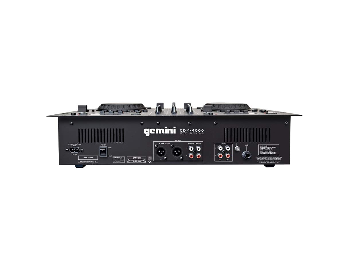Gemini CDM Series CDM-4000 Professional Audio CD/MP3/USB DJ Media Player Console with Dual Jog Wheel, LCD Screen, Anti-Shock