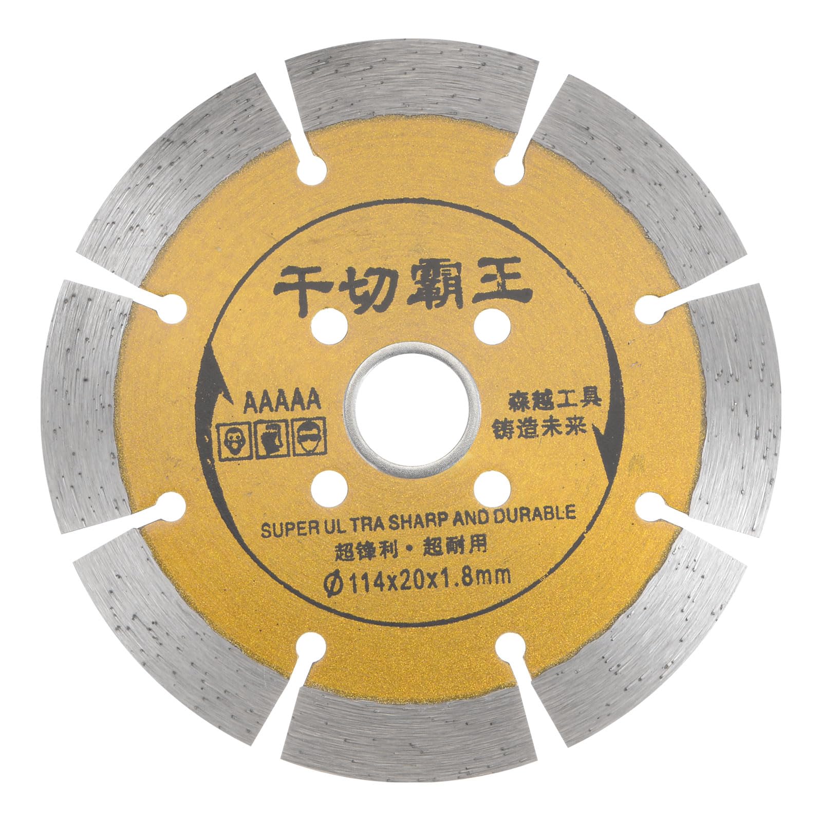 HARFINGTON Diamond Blade, 4.5" 114mm Segmented Rim Diamond Blades Segmented Saw Diamond Blade with 20mm Arbor for Angle Grinders for Cutting Concrete Stone Masonry Brick Block, Yellow