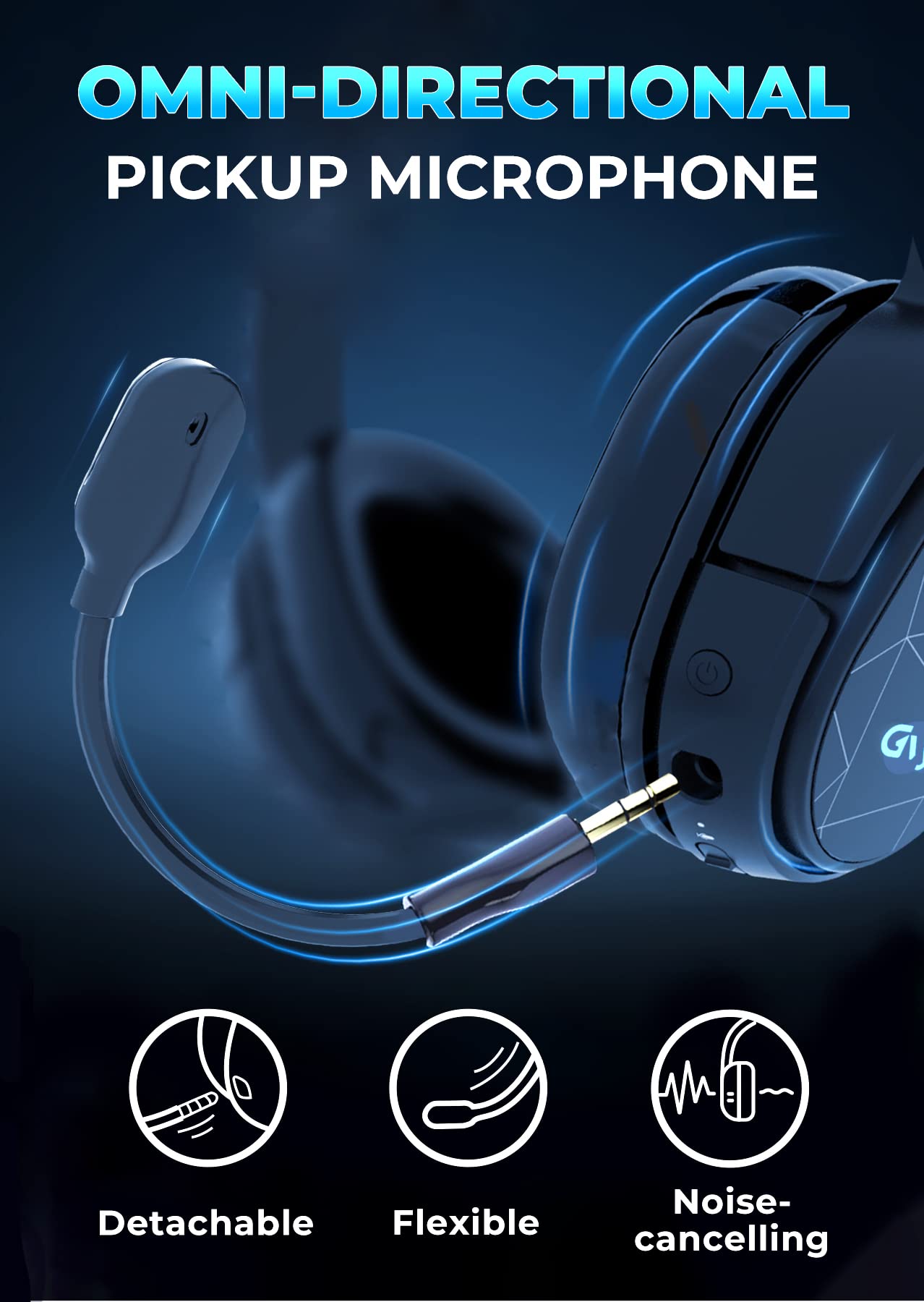 Gvyugke Wireless Gaming Headphones for PS5/PS4/PC/Nintendo Switch/Mac, 2.4GHz, Bluetooth 5.2 Gaming Headset with Mic for Mobile Device, Noise Canceling, Bass Surround, 50mm Driver,40H Battery