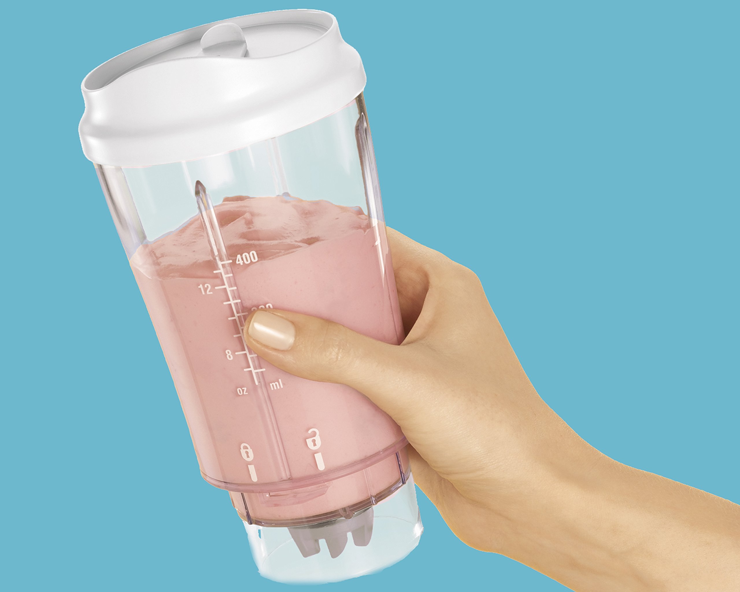 Hamilton Beach Personal Blender for Shakes and Smoothies with, Two 14oz Travel Cups and 2 Lids, White (Discontinued)