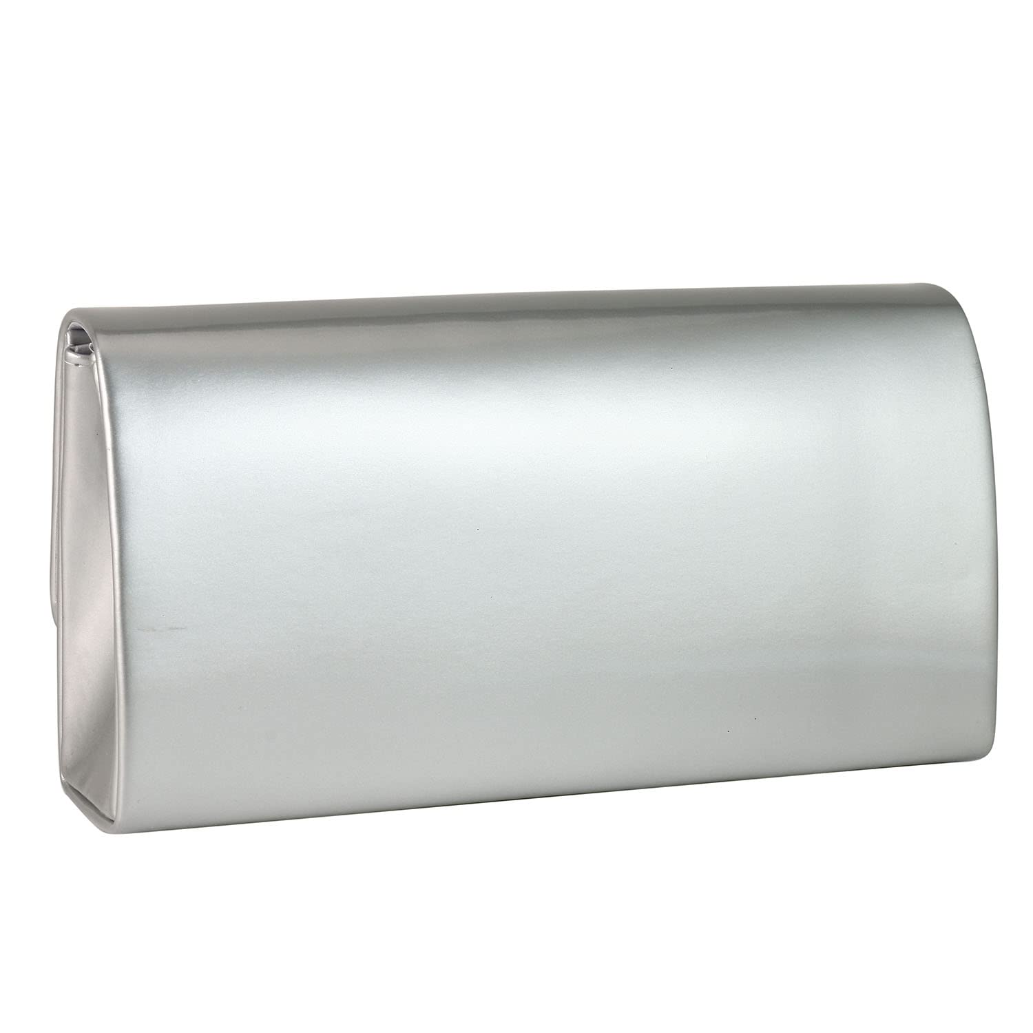 HONGYI Women Patent Leather Fashion Clutch Purses Evening Bag Handbag (Silver)