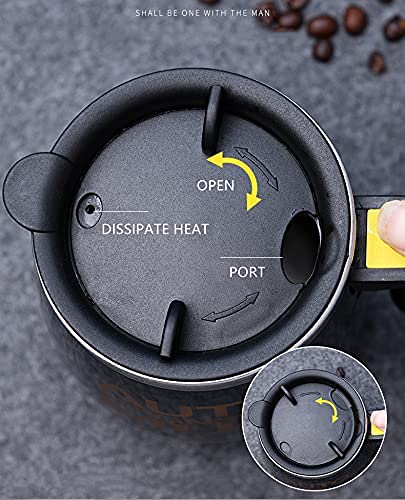 IAMPDD Self Stirring Mug Auto Self Mixing Stainless Steel Cup for Coffee/Tea/Hot Chocolate/Milk Mug for Office/Kitchen/Travel/Home -450ml/15oz The best gift(pink)