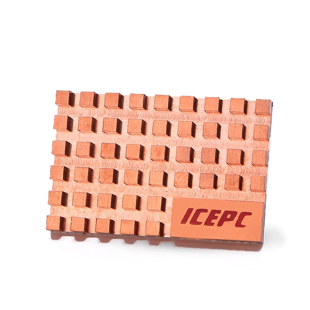 icepc mSATA SSD Pure Copper Heatsink PCIe Cooler with High Performance Thermal Conductivity Adhesive for Cooling Mini-SATA Solid State Disk SSD Radiator(40x26x4mm)
