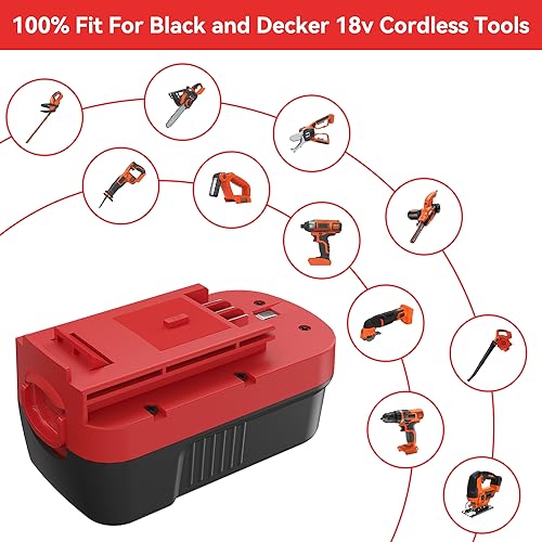 HOCHSTERN 2Pack 4.5Ah Ni-Mh Replacement for Black and Decker 18v Battery HPB18-OPE HPB18 244760-00 A1718 FS18FL FSB18 Firestorm Compatible with Black and Decker 18 Volt Cordless Power Tools Battery