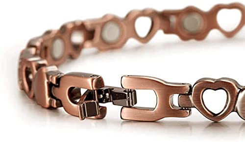 Heart Shape Magnetic Copper Anklets Ankle Braclelet for Women with Magnets (Width:7MM) (Anklet)