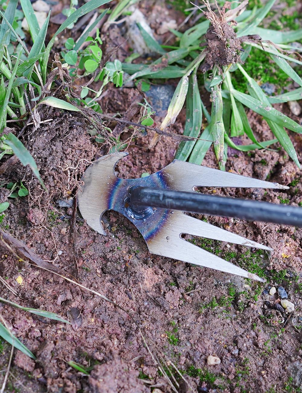 New Weeding Artifact Uprooting Weeding Tool, 16 Inch Weed Puller with 4 Teeth Manganese Steel Forged Hand Weeder, Say Goodbye to The Weeds with Weed Remover Hand Tool for Your Garden, Yard, and Farm