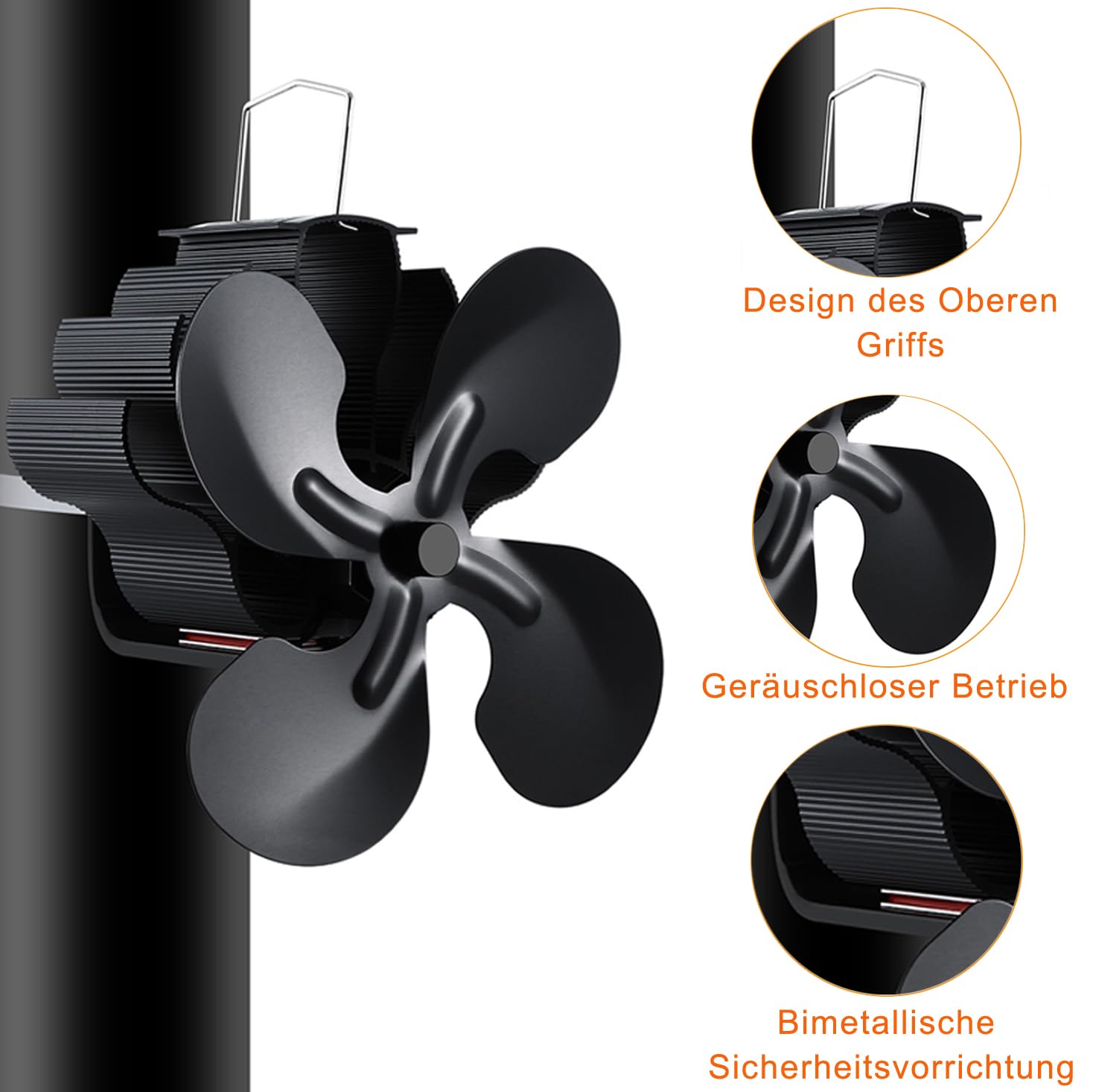 Heater Powered Stove Fan ,Flue Pipe Hanging Fireplace Fan of Wood/Log Burner/Fireplace ,Silent And Eco Friendly