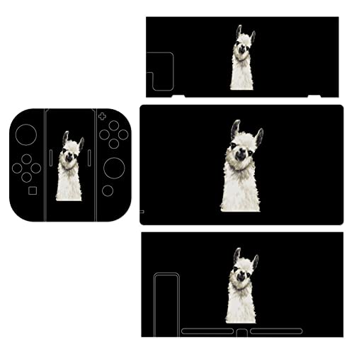 Llama Sticker Decal Stickers Cover Set Full Wrap Skin for Switch Protection Faceplate Sticker for Switch