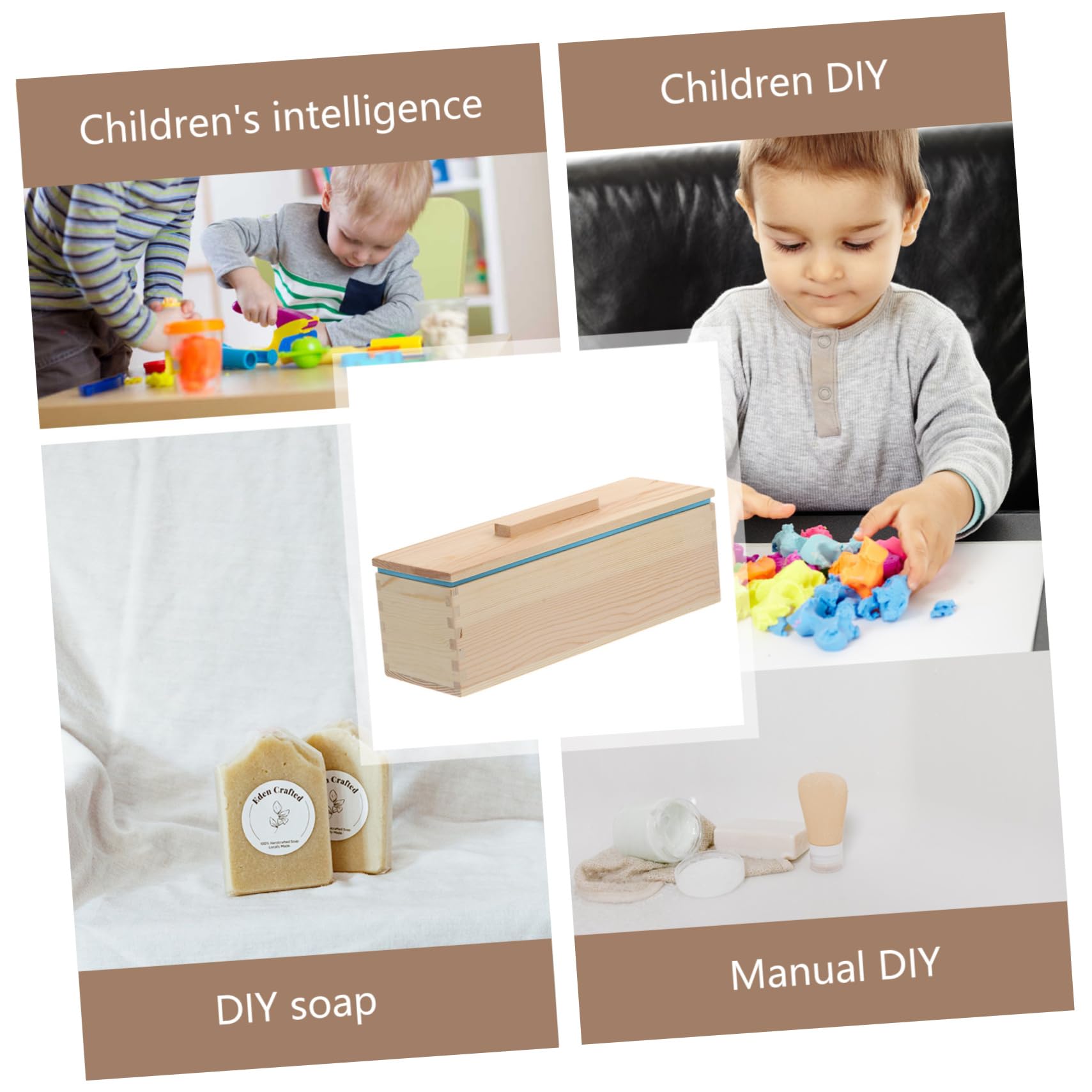 HEALEEP Box soap mold soap mould wooden soap making supplies ice cube tray rectangular loaf DIY dessert moulds cupcake pastry cake soap DIY soap making kit making soap chocolate toast