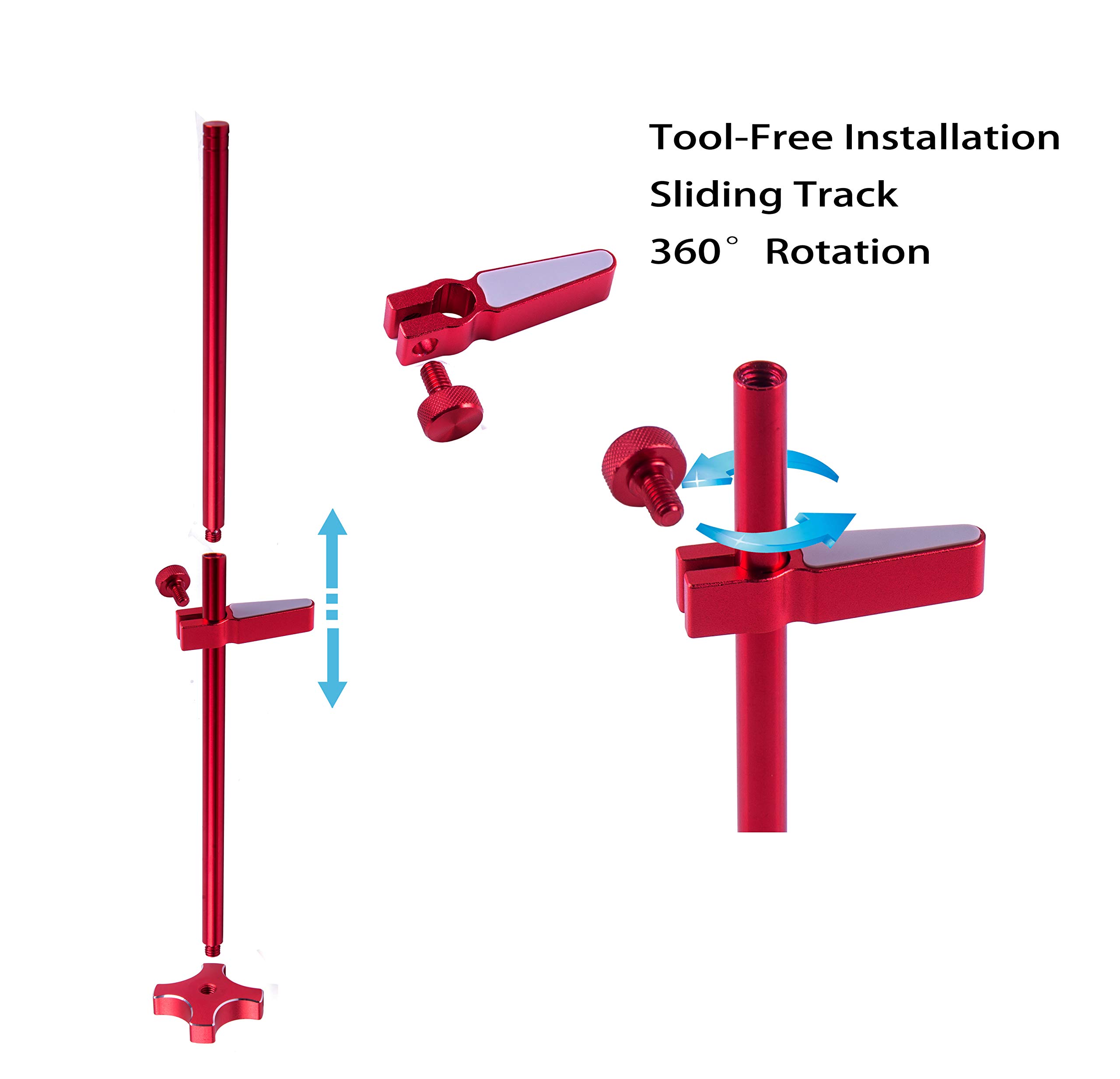Graphics Card GPU Brace Support,Video Card Sag Holder/Holster/Bracket,Anodized Aerospace Aluminum,Single or Dual Slot Cards (Red)