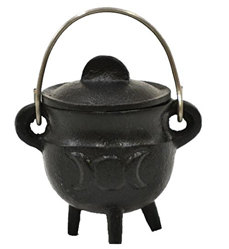 VIKROM Small Triple Moon Cast Iron Cauldron