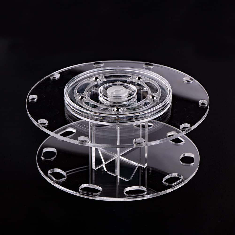 Yoseng 10 Hole Drying Rack Storage Display Bracket Shelf Holder Specifically Design for Oval ink blending brushes,spinning storage caddy(Transparent color)