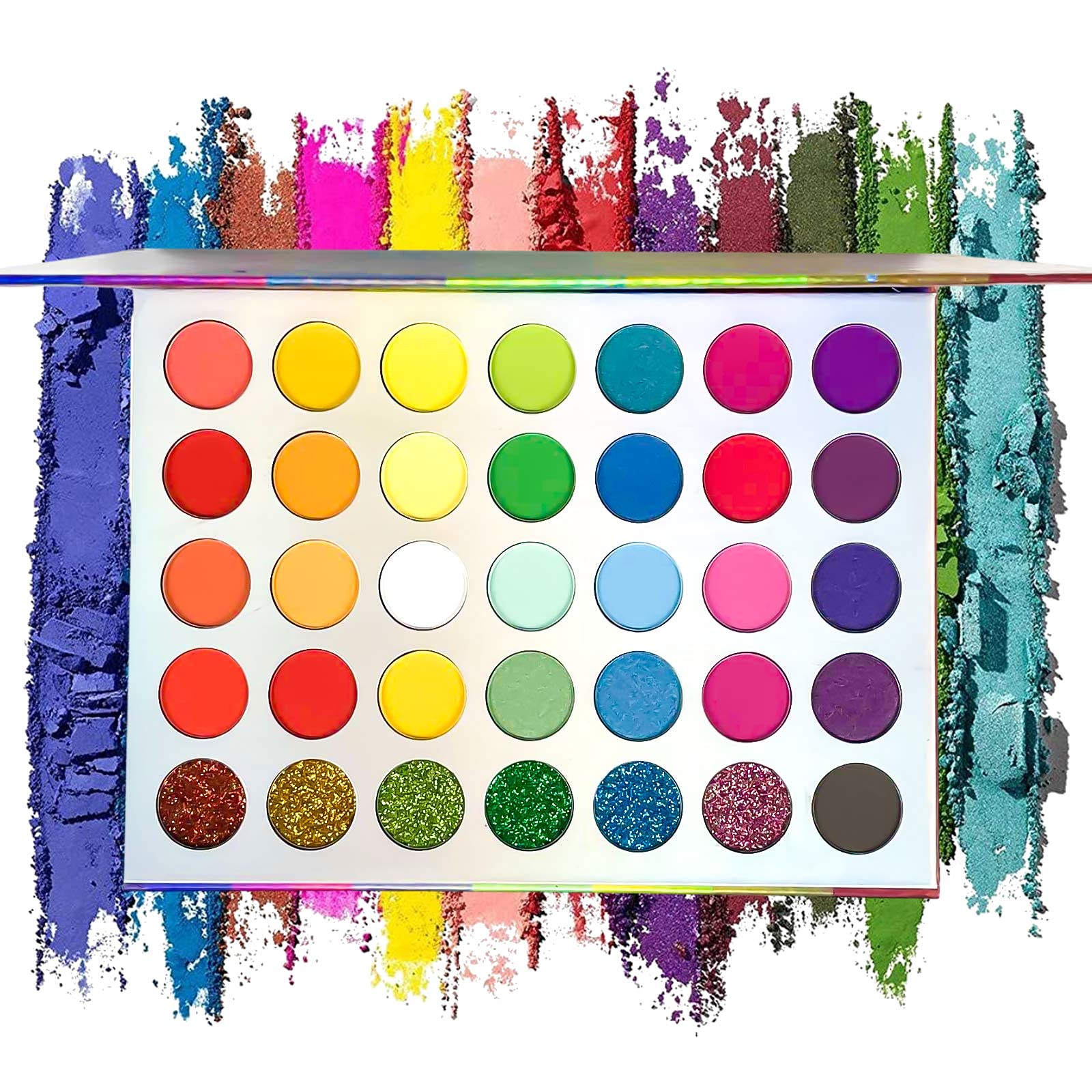 Jutoe Eyeshadow Palette,35 Colors High Pigmented Makeup Palette Matte And Shimmer Glitter Powder Eye Shadow Waterproof Long Lasting Eye Shadow Palette(Style 2)