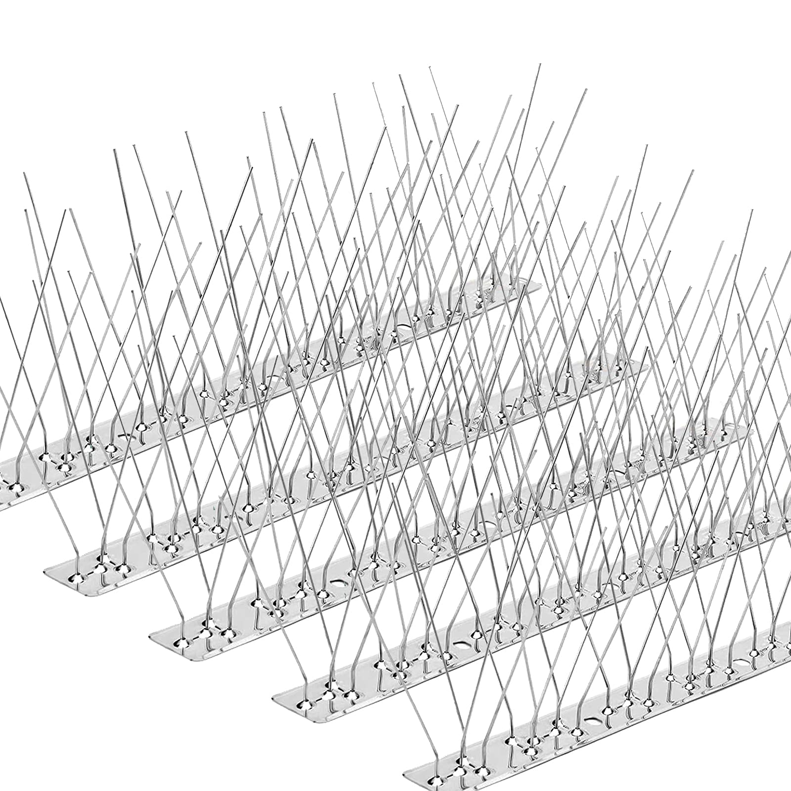 ZHENT Anti Bird Spikes for Pigeons and Small Birds,Full 304 Stainless Steel Bird Arrow Kit,21.6Ft Bird Deterrent Spikes Repellent Fence Spikes(20 Pack Uninstalled)