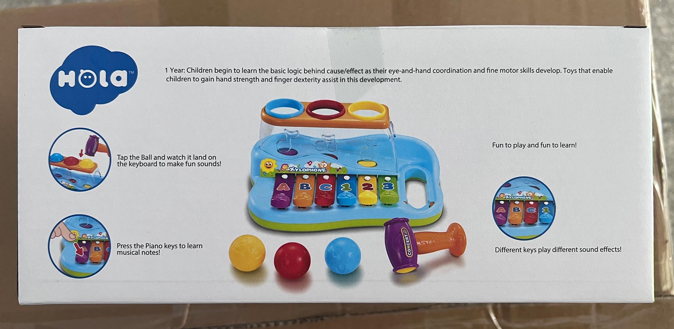 HOLA Toys for 1 Year Old Girl Boy Birthday Gifts, Baby Toys 12-18 Months Pound & Tap Hammer Xylophone Toys for Toddlers 1-3 Boys Girls, Baby & Toddler Toys Age 1-2 3, 1 Year Old Boy Girl Toys Gifts