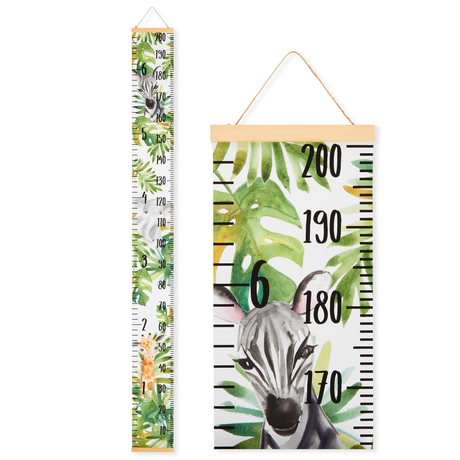 Juvale Safari Height Chart for Nursery and Bedroom Decor, 6.5 ft Growth Tracker for Wall (Jungle Design)