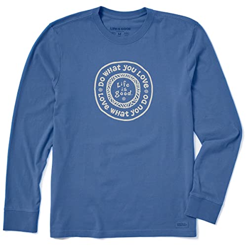 Life is Good. Men's Do What You Love LS Crusher Tee, Vintage Blue