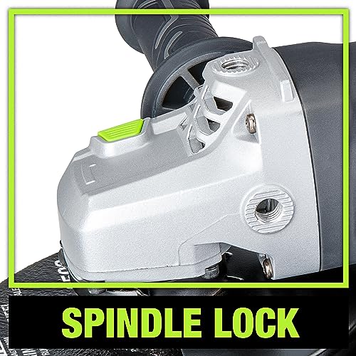 Genesis Angle Grinder 15 Amp 7 Inch 8,500 RPM Corded with 3-Position Side Handle, Wheel Guard and Grinding Wheel and 2 Year Warranty (GAG1570), Gray