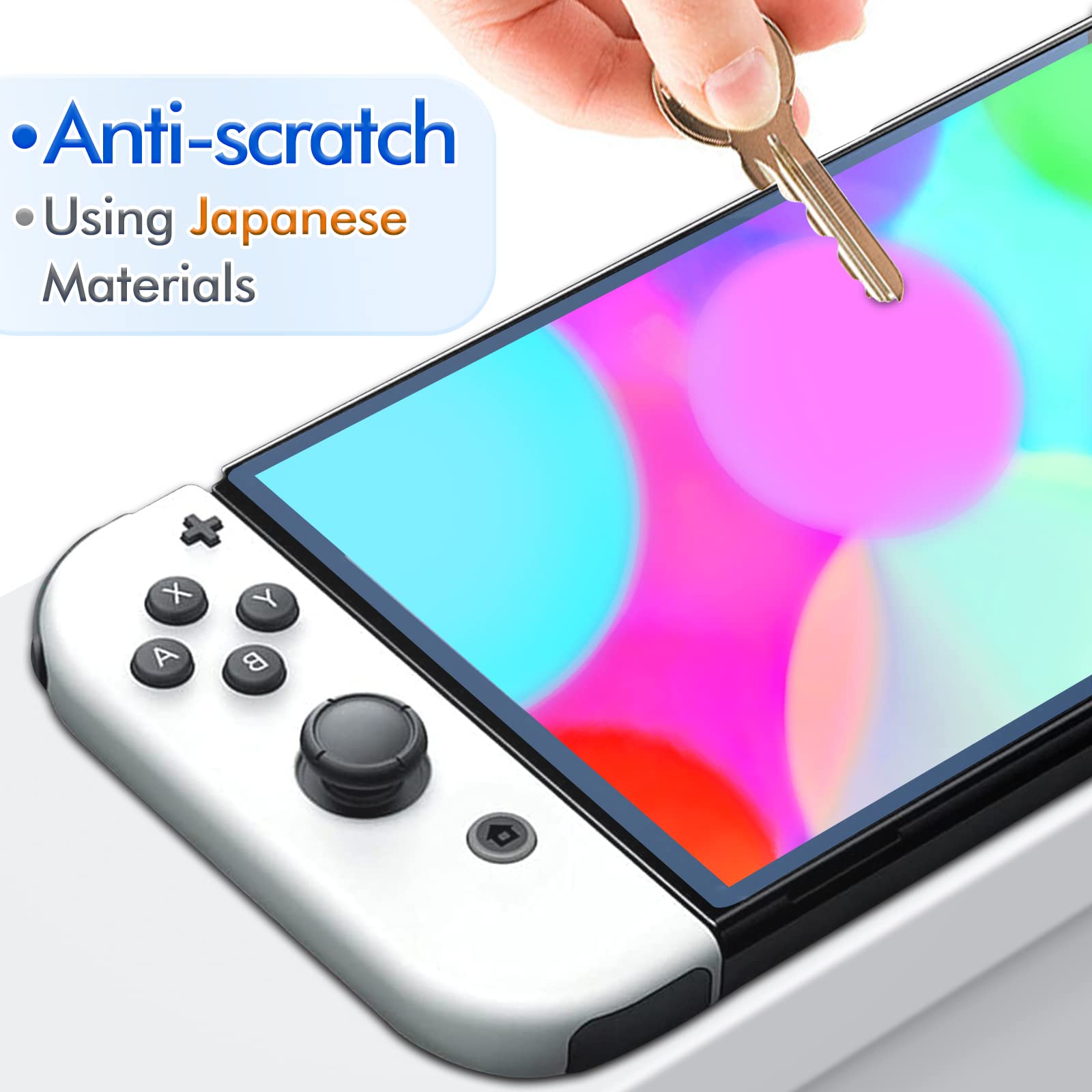 Hiins Screen Protector Compatible with Nintendo OLED Switch Screen Protector 2021, Anti blue Light Switch Screen Protector Anti Glare, Protect Eyesight and Relieve Eye Fatigue, 2 Pack