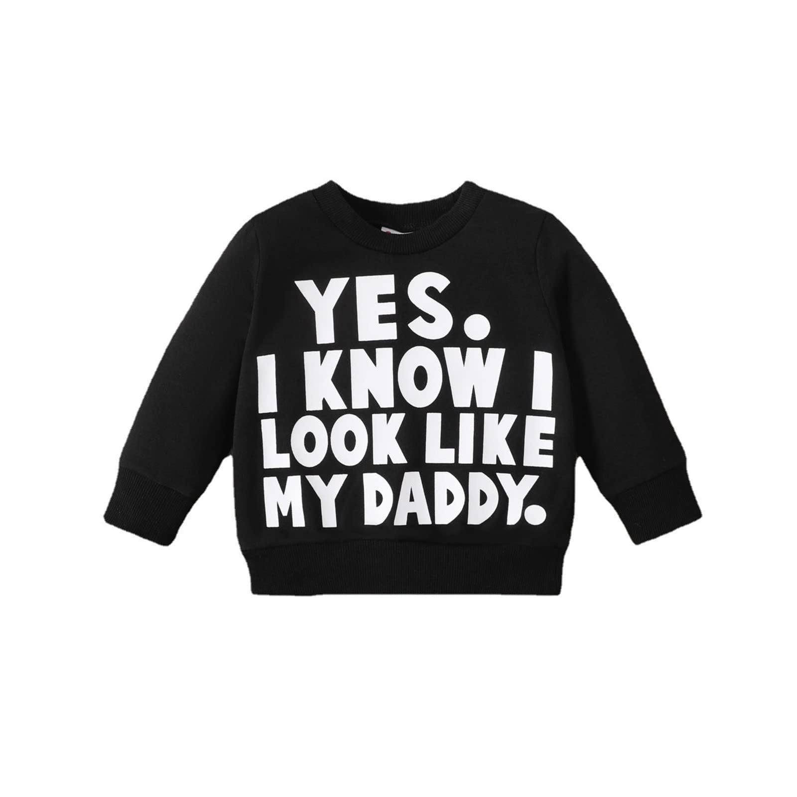 Newborn Infant Baby Girls Boys Print Letter Autumn Long Sleeve Hoodie Sweatshirt Pullover Clothes 5t Girls Sweatshirts (Black, 12-18 Months)