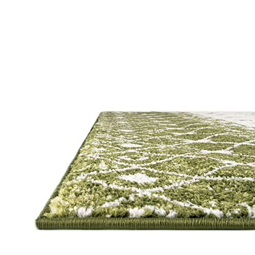 Rugs.com Moroccan Trellis Collection Rug β 6' x 9' Ivory Green Medium Rug Perfect for Bedrooms, Dining Rooms, Living Rooms
