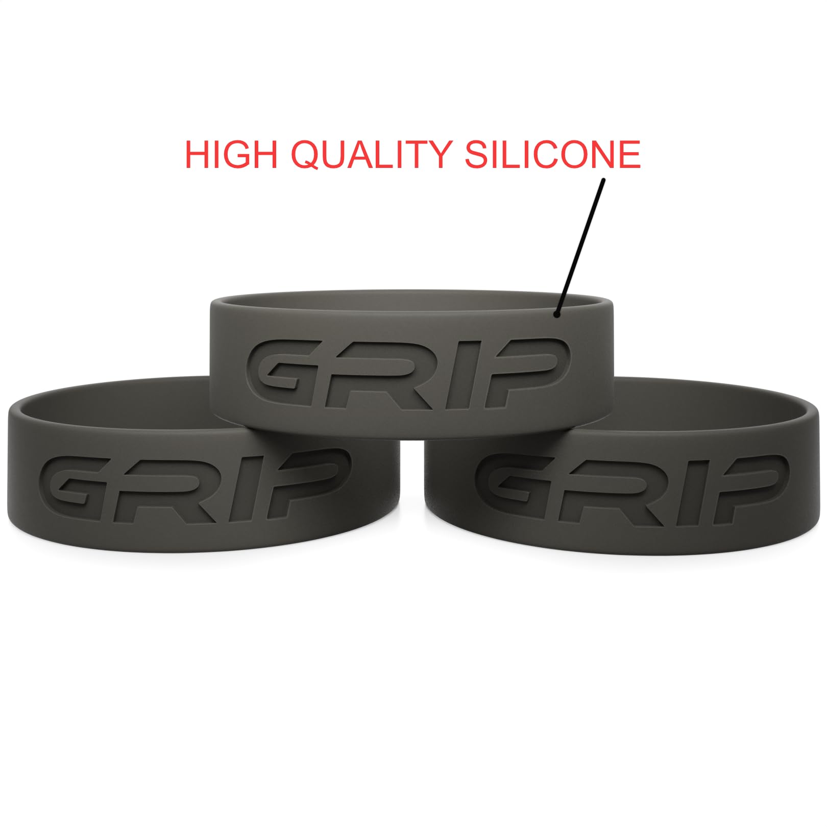 Grip Money Bands (Pack of 3) - FOGHORN GRAY - Premium Silicone Band for Cash & Cards - Slim & Durable Design