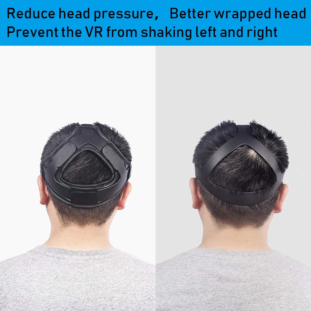 HIJIAO Head Strap Pad&Silicone Face Cover for Oculus Quest Headset,Cushion Pad for Oculus Quest Accessories, Reduce Head Pressure Better Wrapped Head(As Shown)