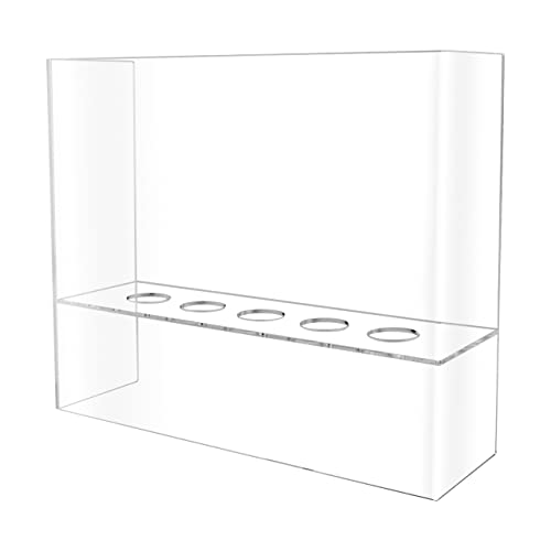 Ice Cream Cone Holder 5 Slot Clear Acrylic Countertop Dessert Display with Sneeze Guard No Assembly for Restaurants Catered Events and Buffets by Marketing Holders