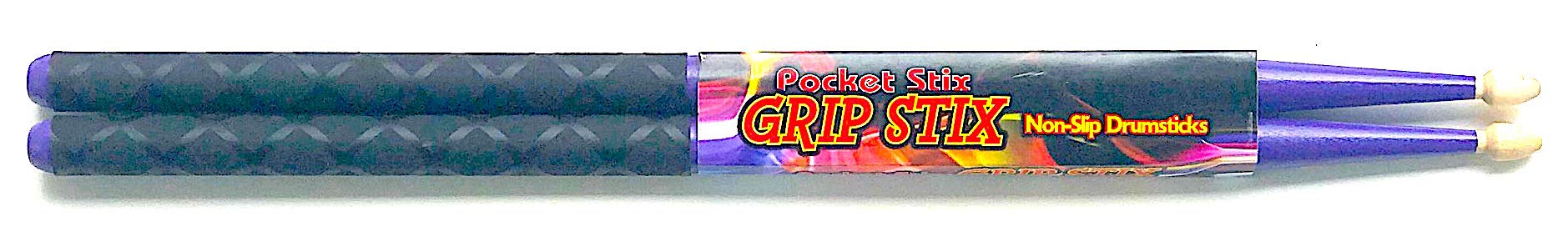 GRIP STIX 15" Long PURPLE with Black NON-SLIP Grip Drumsticks -Ideal for All Drumming, Fitness, Aerobic & Workout Exercises